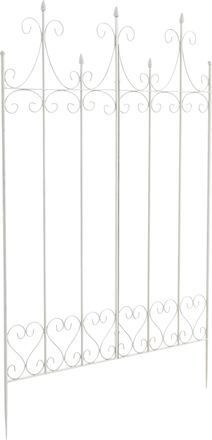 Clp Rankgitter Metall 130 cm hoch Flieder, stabile Rankhilfe für Kletterpflanzen, Rankzaun in Landhausstil, Farbe:weiß