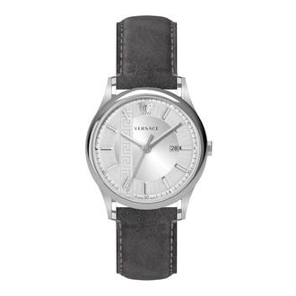 Versace Aiakos Swiss Made Uhr mit Greca-Muster - - Accessories - Herren - Grau - ONE SIZE