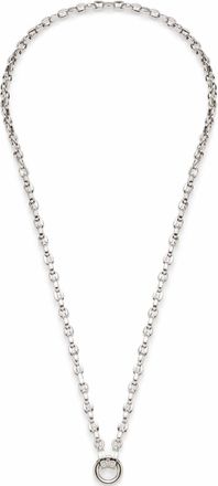 Leonardo Halskette Clip & Mix Romea - Kette aus silberfarbenem Edelstahl - massive Kettenglieder in Bohnenform - Ring zum Anh&auml;ngen von Charms - 50 cm L&auml;nge - G