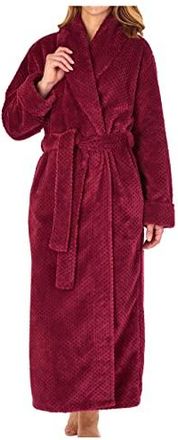 Slenderella Robe de bain en polaire doux pour femme &agrave; col ch&acirc;le et ceinture &agrave; nouer en rose fonc&eacute; XL 20 22 XL