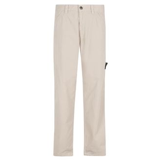 Stone Island Baumwollhose mit Logo - - Trousers - Herren - Beige - W32