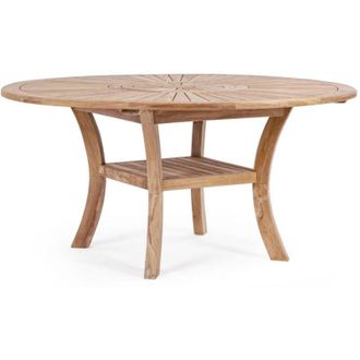 Hellin Table de jardin en teck plateau tournant D155 - BOLONIA