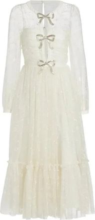 Saloni Camille Tulle-Midikleid mit mehreren Lagen - - Dresses - Damen - Beige - M
