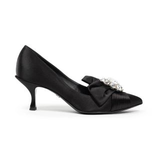 Dolce & Gabbana Satin Juwel D&eacute;collet&eacute; Schuhe - - Shoes - Damen - Schwarzk - 35 1/2 EU