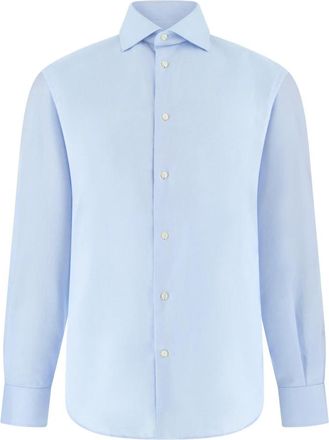Boggi Milano Homme, Chemises, Bleu, Taille: S Dobby Windsor Collar Shirt Regular Fit