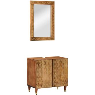vidaXL 2-tlg. Badm&ouml;bel-Set Massivholz Mango vidaXL