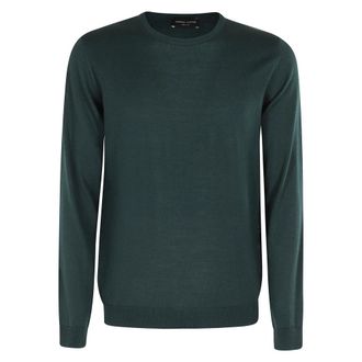 Roberto Collina Flaschengr&uuml;ner Rundhalsausschnitt Pullover - - Knitwear - Herren - Gr&uuml;n - L