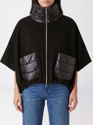 Herno Kurzes Cape von aus Woll-Kaschmir-Mischung mit Trichterkragen und Rei&szlig;verschluss