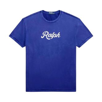 Polo Ralph Lauren Homme, Tops, Bleu, Taille: M T-shirt en coton avec logo Script
