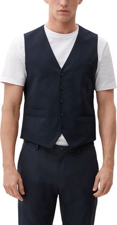 s.Oliver Slim: Anzugweste aus Viskosemix