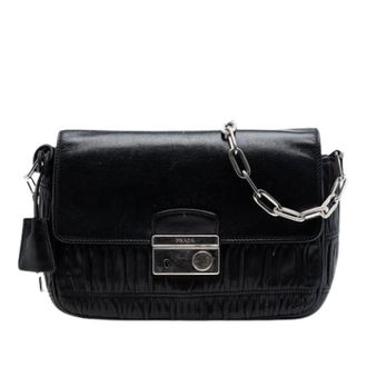Prada Pre-owned Nappa Leder Umh&auml;ngetasche - - Pre-owned - Damen - Schwarzk - ONE SIZE