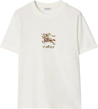 Burberry Femme, Tops, Blanc, Taille: 38 FR Equestrian Knight T-Shirt
