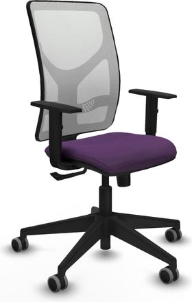 Piqueras y Crespo Violetter Schreibtischstuhl mit 1D-Armlehnen, h&ouml;henverstellbare Lendenwirbelst&uuml;tze, ausgestattet mit 3 Positionen und Schneideschaum, Wei&szlig;/Violett