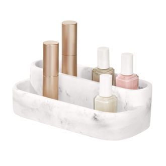 InterDesign iDesign Dakota 2-stöckige Make-up- und Kosmetikaufbewahrung, Badezimmer, Arbeitsplatte, Waschtisch, 20,3 x 9,9 x 6,5 cm, Paletten-Organizer