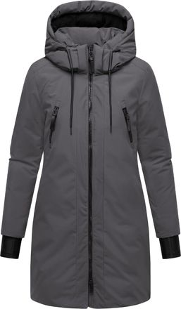 Navahoo Damen modischer Wintermantel warmer Parka mit (abnehmbarer) Kapuze und Rucksacktr&auml;gern innen Winterzart 14 Anthracite Gr. XXL