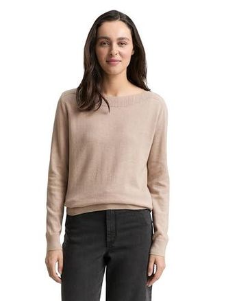 Tom Tailor 1047699 Pull-Over, 38330-Soft Taupe Melange, M Femme