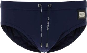 Dolce & Gabbana Homme, Maillots de bain, Bleu, Taille: XL Slip de bain en nylon stretch
