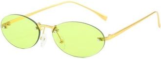 Generic Lunettes De Soleil À Petite Monture En Métal For Femmes, Sport, Vacances, Conduite(Green)