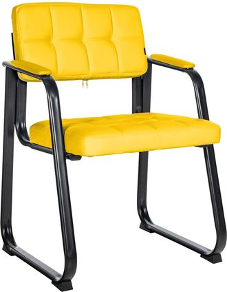 Clp Stuhl Canada I Polsterstuhl Mit Kunstleder-Bezug I Mit Schwarzem Metall-Gestell, Farbe:gelb
