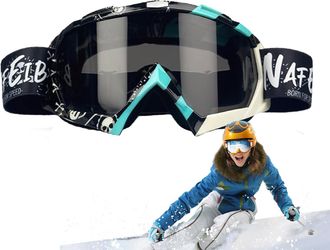 Generico Skibrille, Snowboardbrille, UV-absorbierend, blendfrei, winddicht, f&uuml;r Schneesport, vielseitig im Freien f&uuml;r M&auml;nner, Frauen, E