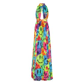 Philipp Plein Femme, Robes, Multicolore, Taille: 36 FR Chiffon Long Dress Smile