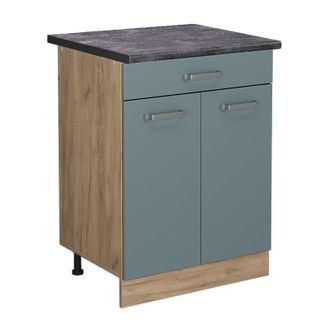 Vicco Meuble cuisine R-Line, Bleu-gris, 60 cm avec tiroir, pt Anthracite