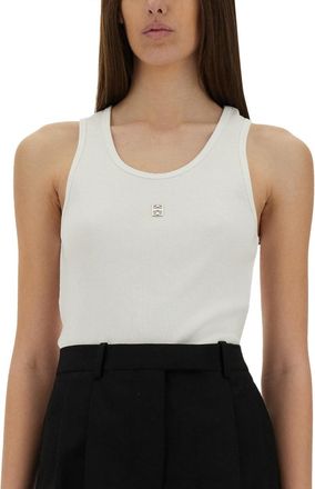 Givenchy Logo-Embroidered Cotton Tank Top - White