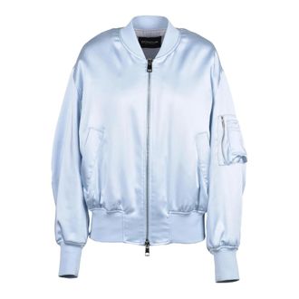 Dondup Femme, Vestes, Bleu, Taille: 38 FR Bomber en satin