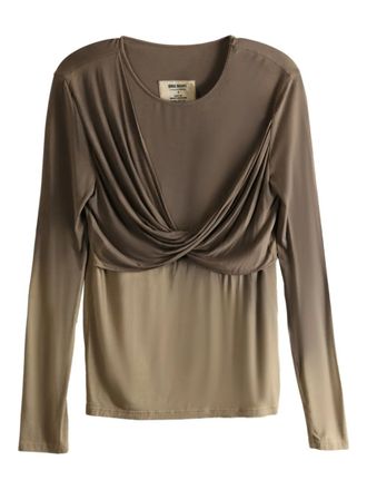 Uma Wang blouse à design torsadé - Marron