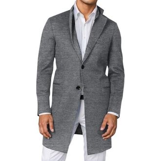 Generic Manteau Homme Hiver Chaud,Veste Anorak Longue pour Homme | Couleur Unie avec Col et Multiples Poches | Id&eacute;ale Pour Ext&eacute;rieur et Vie Quotidienne (Grey,