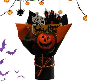 Generico K&uuml;nstliche f&uuml;r Halloween, Gothic-Blumenstrau&szlig; aus k&uuml;nstlichem K&uuml;rbis, lichtbest&auml;ndig, f&uuml;r Partys, Halloween, Wohnzimmer, Schlafzimmer, K&uuml;che, Bad, Hau