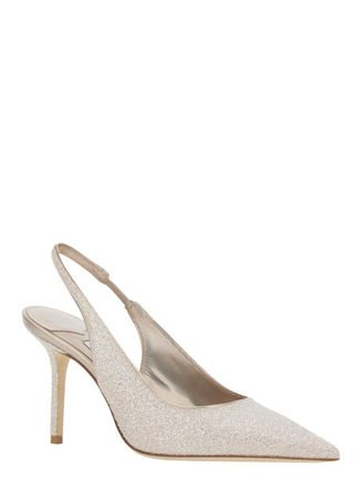Jimmy Choo London Womens Pumps Love Sb 85 Metallic Gold Textile