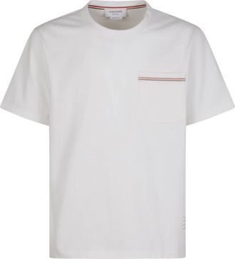 Thom Browne Homme, Tops, Blanc, Taille: S T-shirt Oversize &agrave; Manches Courtes