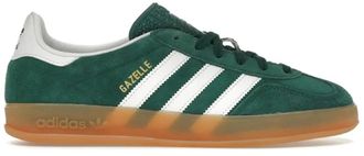 adidas Low-Top Sneaker - adidas Gazelle Indoor Collegiate Green Cloud White - Gr. 38_2_3 - in Weiß - für Damen