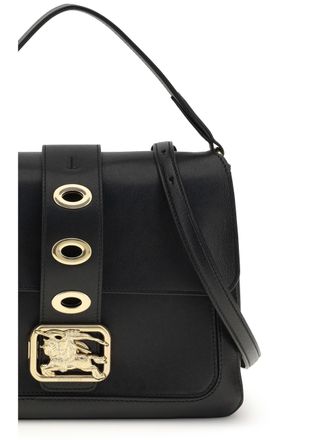Burberry Womens Shoulder Bag Small Rider Black Lambskin