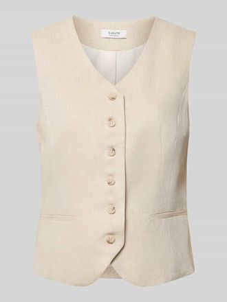 b.young Weste aus Viskose-Leinen-Mix mit V-Ausschnitt Modell DAZIA