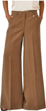 Souvenir Femme, Pantalons, Brun, Taille: 44 FR Pantalon Palazzo