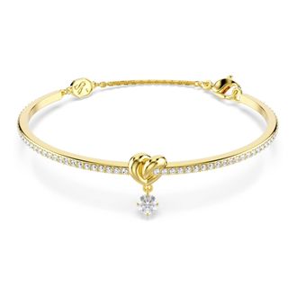Swarovski Lifelong Armreif, Rundschliff, Herz, Wei&szlig;, Goldlegierungsschicht