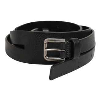 Dolce & Gabbana unisex, Accessoires, Noir, Taille: ONE Size Double Strap Leather Gold Buckle Belt