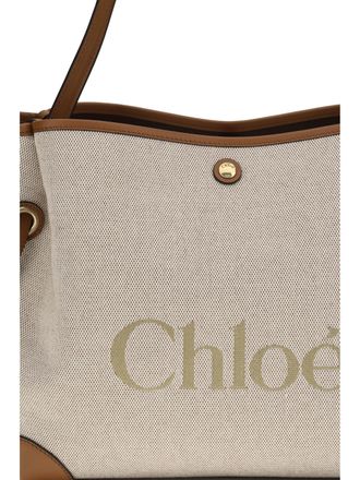 Chlo&eacute; Womens Tote Bag Clover Clay Brown Canvas Cotton Shoulder