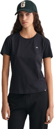 GANT Damen Reg Shield T-Shirt, Schwarz, M EU