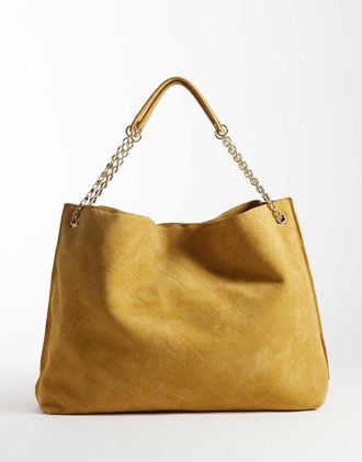Mango sac port&eacute; &eacute;paule souple en daim 100 % cuir couleur camel-Marron
