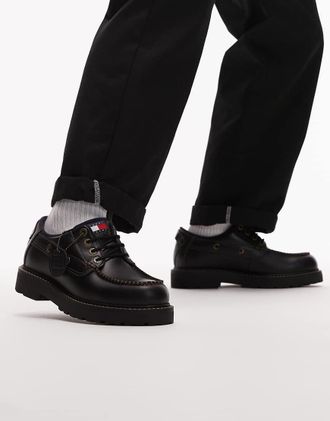 Tommy Jeans Chaussures bateau &agrave; lacets - Noir