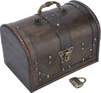 Brrnoo Damen Schmuckschatulle, Handgefertigte Vintage Schmuckhalter Box, Ideal für HomeDecoration & Requisiten, Sicher mit Codierschloss, Perfektes Muttertag