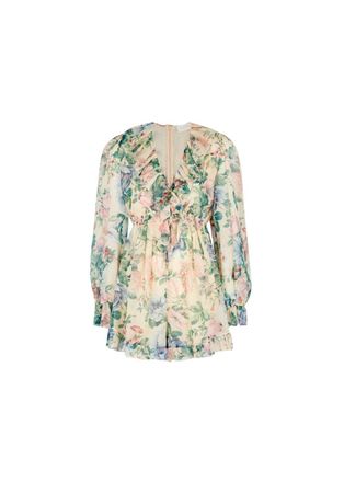 Zimmermann Verity Floral-print Georgette Playsuit Size M