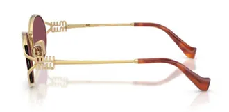 Miu Miu Eyewear MU52YS Oval Metal Frame Sunglasses - Purple