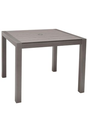 ambia GARDEN Gartentisch, Grau, Metall, Holzwerkstoff, Holzoptik, quadratisch, eckig, 87.7x74.4x87.7 cm, Gartenm&ouml;bel, Gartentische, Gartentische