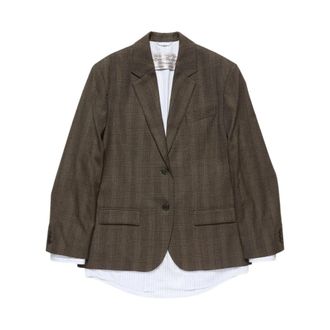 Acne Studios Schichtete Woll-Anzugjacke - - Jackets - Damen - Braun - XS