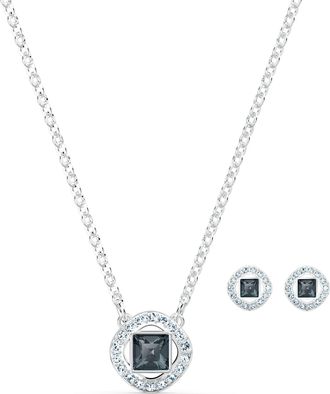 Swarovski Una Angelic Square Set, grau, rhodiniert, Amazon Exklusiv