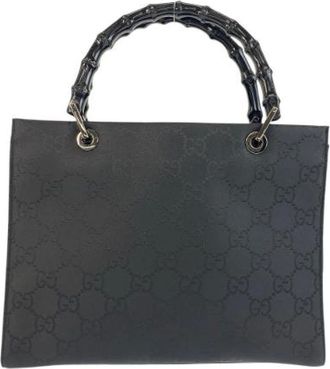 Gucci Sac cabas GG en nylon bambou Pre-owned - Femme - Pre-owned - Noir - Taille: ONE Size
